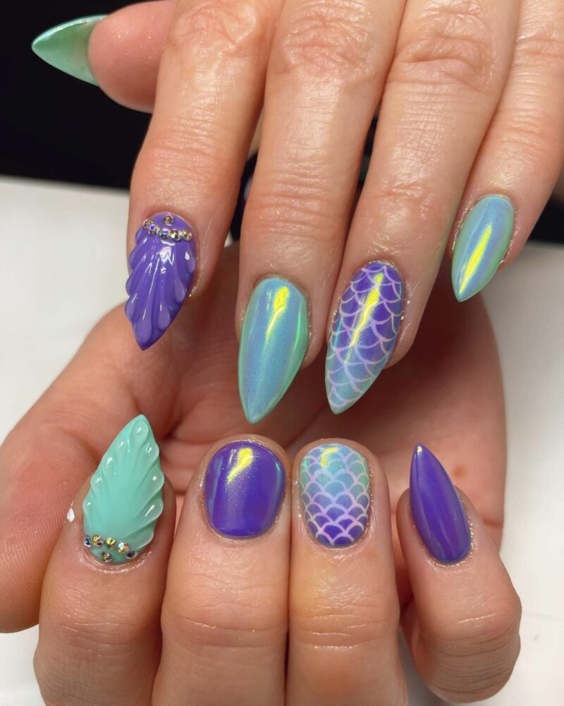 23 Mesmerizing Mermaid Nails To Make A Splash At The Beach