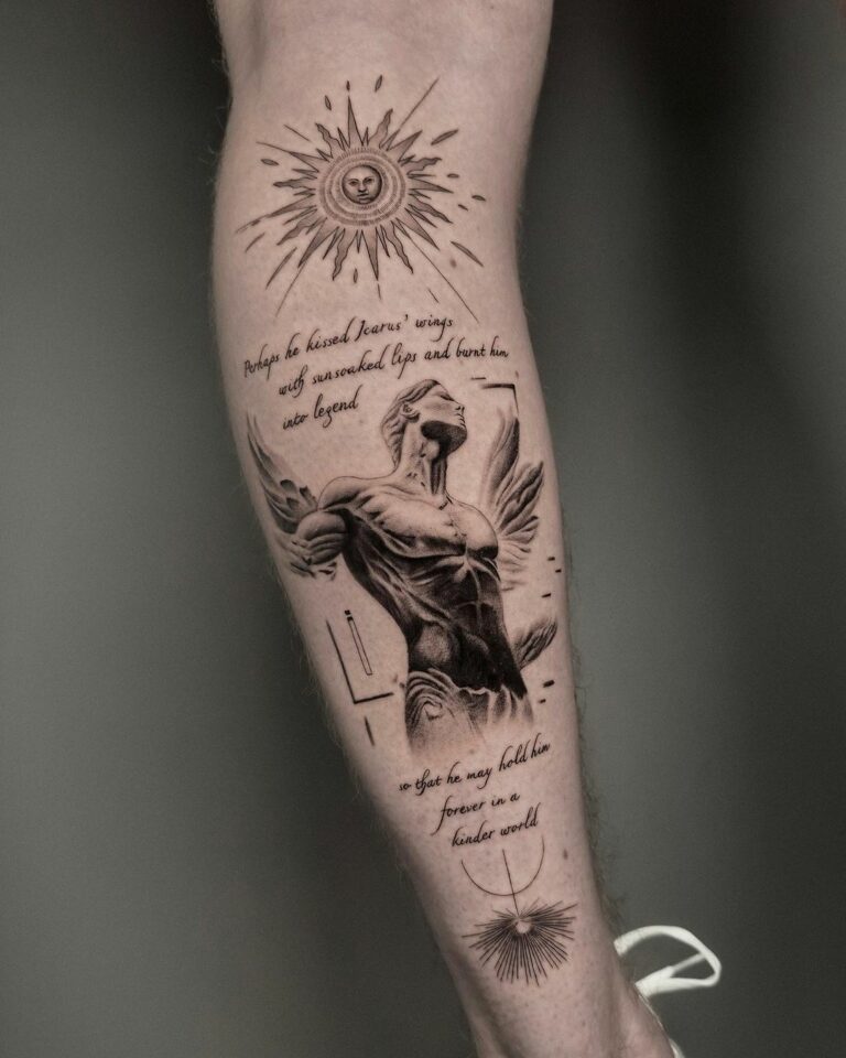 20 Iconic Icarus Tattoos To Remind You Not To Soar Too High