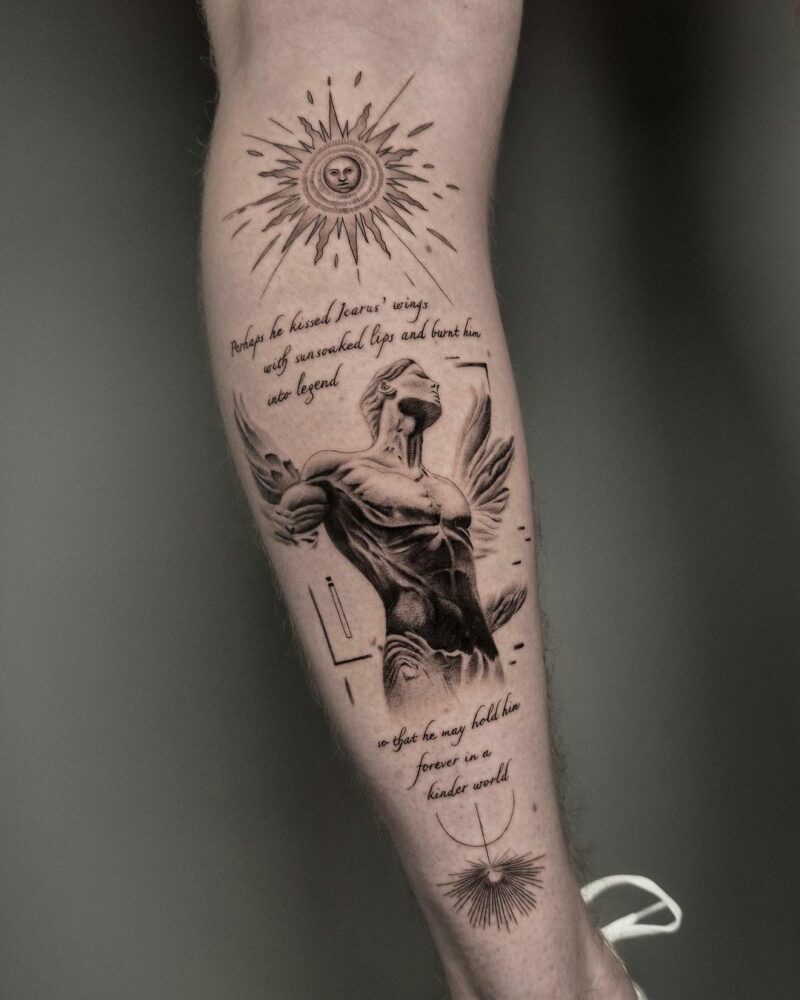20 Iconic Icarus Tattoos To Remind You Not To Soar Too High