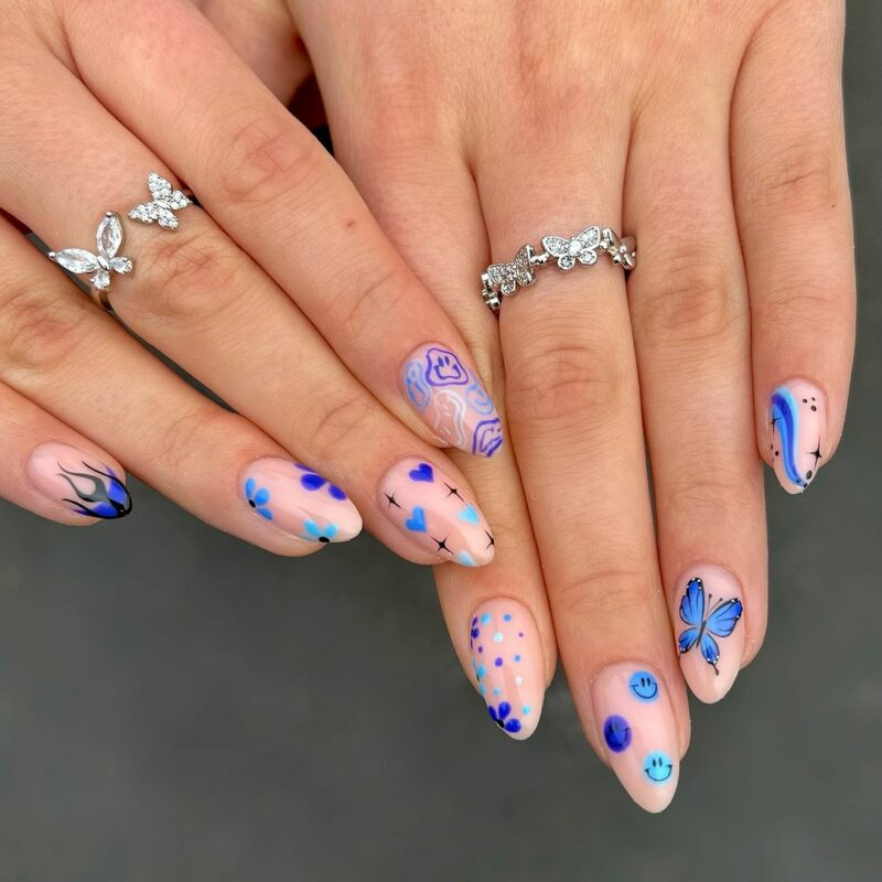 20 Blue Nail Designs That Won't Leave You Feeling Blue
