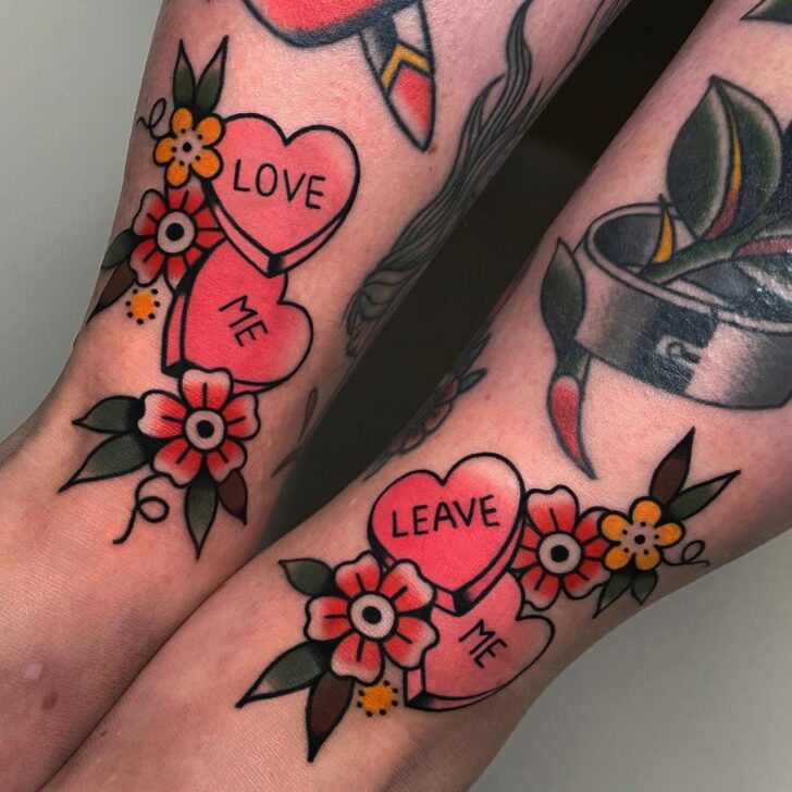 22 Cute Candy Heart Tattoos To Inspire Your Next Ink