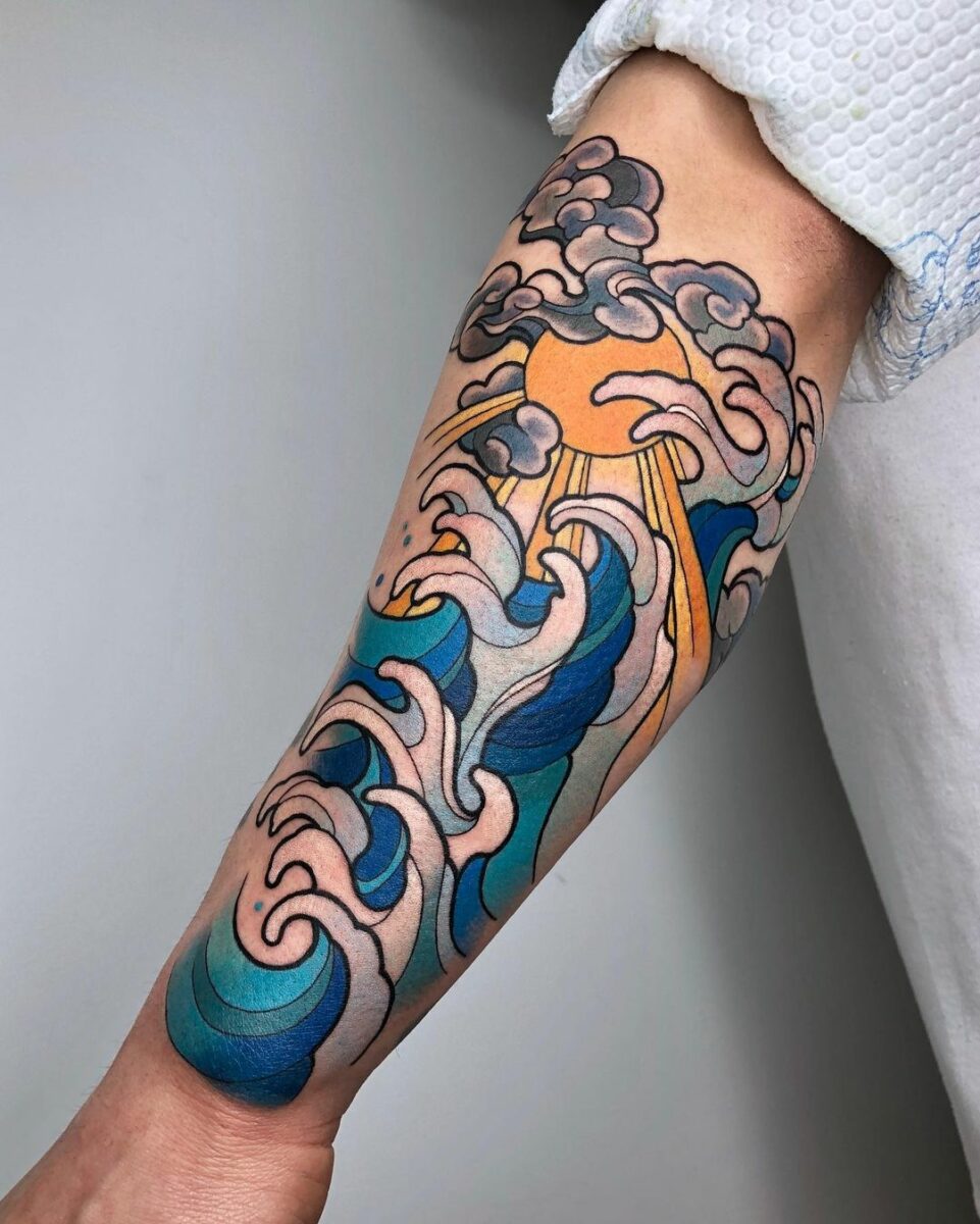 24 Wave And Sun Tattoo Ideas And The Meaning Behind Them