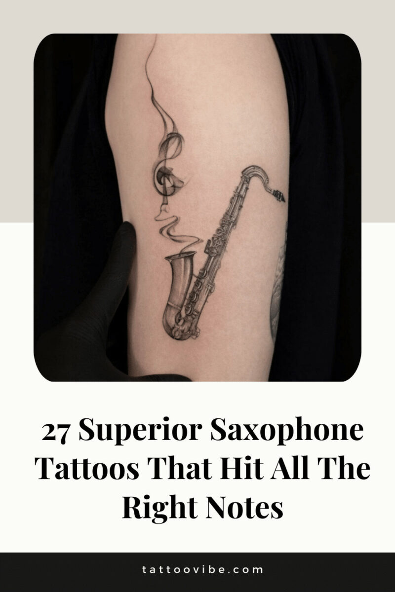 27 Superior Saxophone Tattoos That Hit All The Right Notes