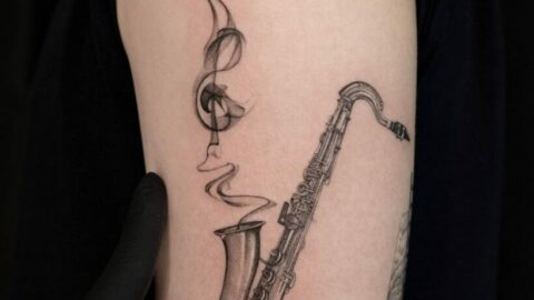 27 Superior Saxophone Tattoos That Hit All The Right Notes