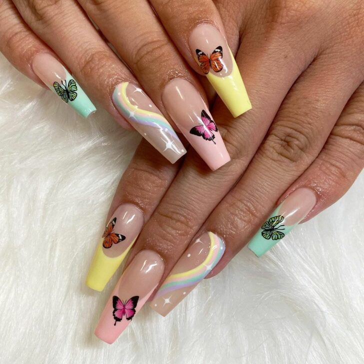 20 Beautiful Butterfly Nails To Make You Flutter