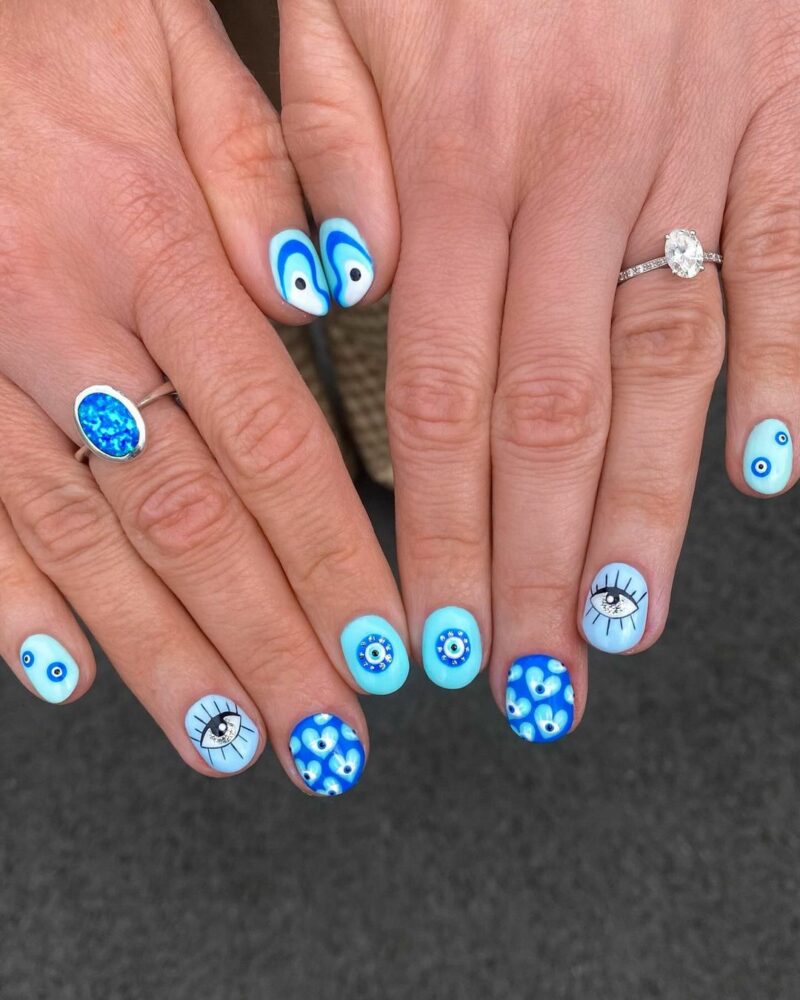 18 Cute Evil Eye Nails To Feel Safe And Protected