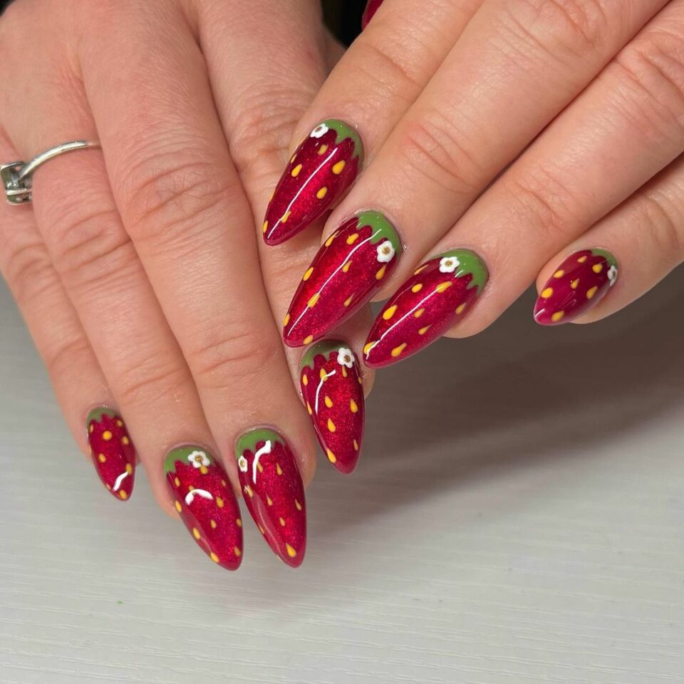 20 Adorable Strawberry Nail Art Ideas For A Girly Summer Look
