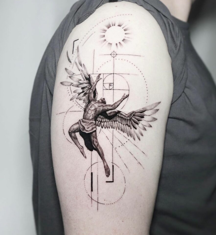 20 Iconic Icarus Tattoos To Remind You Not To Soar Too High
