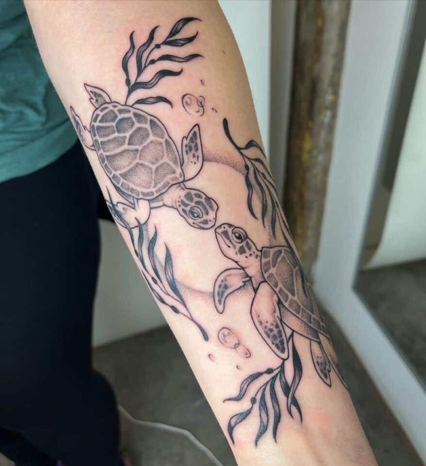 22 Snappy Sea Turtle Tattoos Guaranteed To Make A Splash