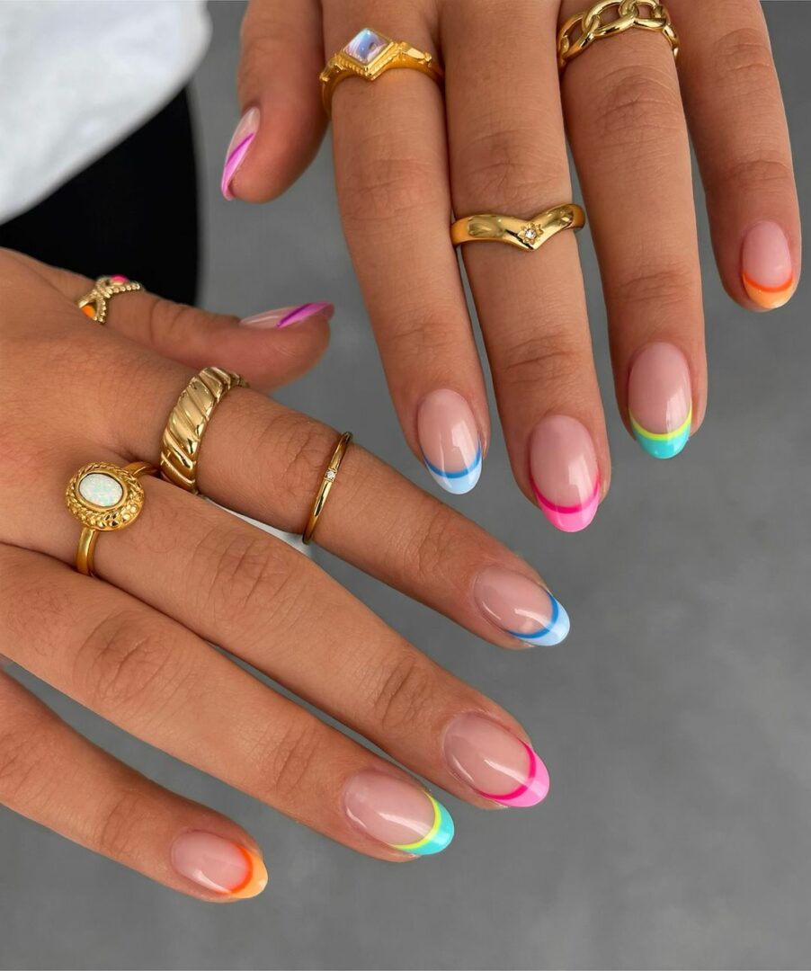 40 Totally Fabulous Two-Tone French Nail Ideas
