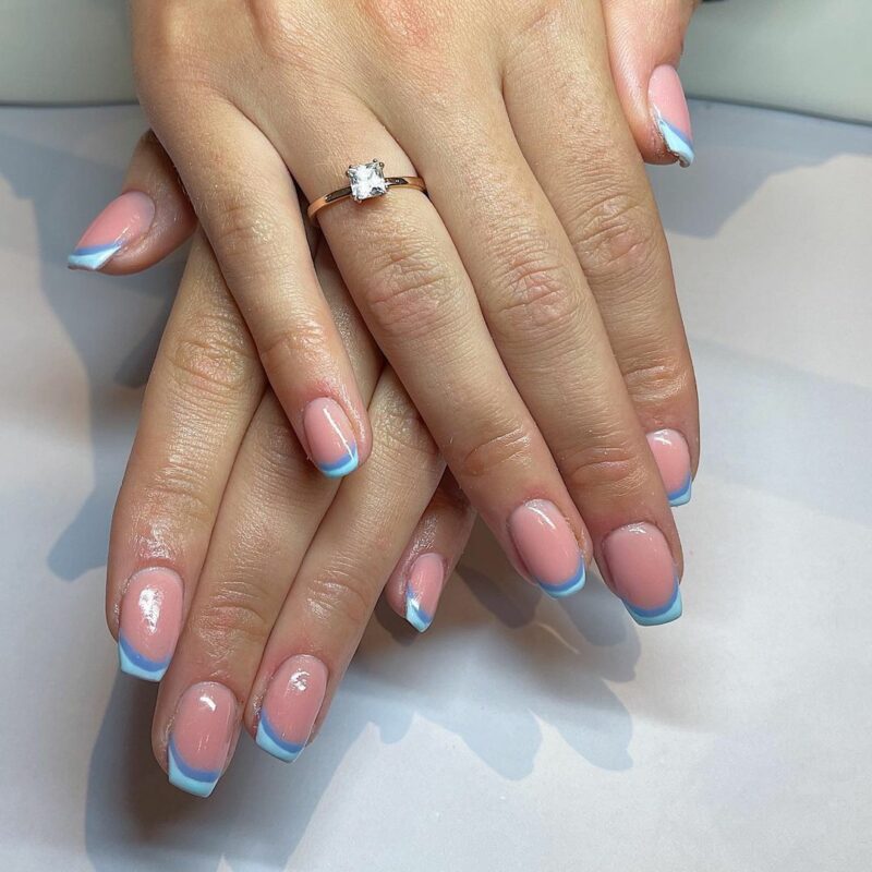 40 Totally Fabulous Two-Tone French Nail Ideas