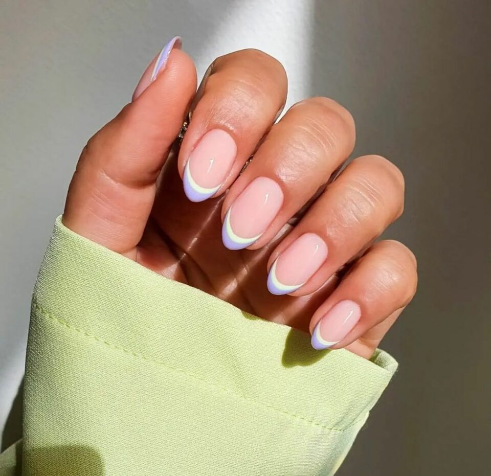 40 Totally Fabulous Two-Tone French Nail Ideas