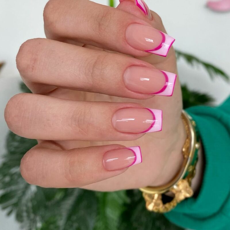 40 Totally Fabulous Two-Tone French Nail Ideas
