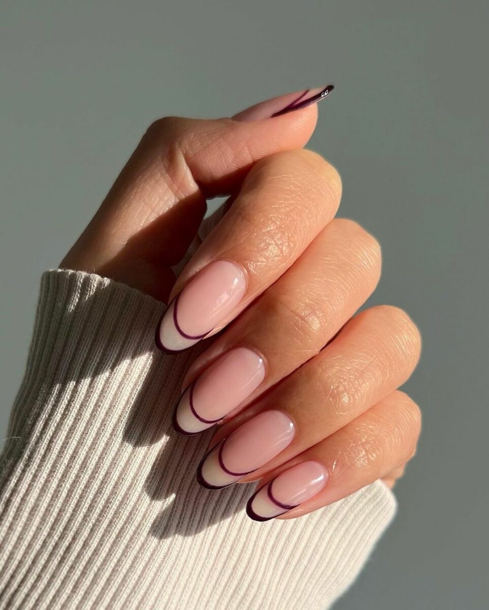 40 Totally Fabulous Two-Tone French Nail Ideas