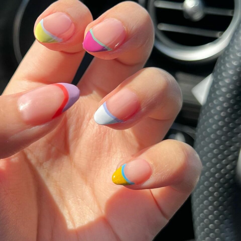 40 Totally Fabulous Two-Tone French Nail Ideas