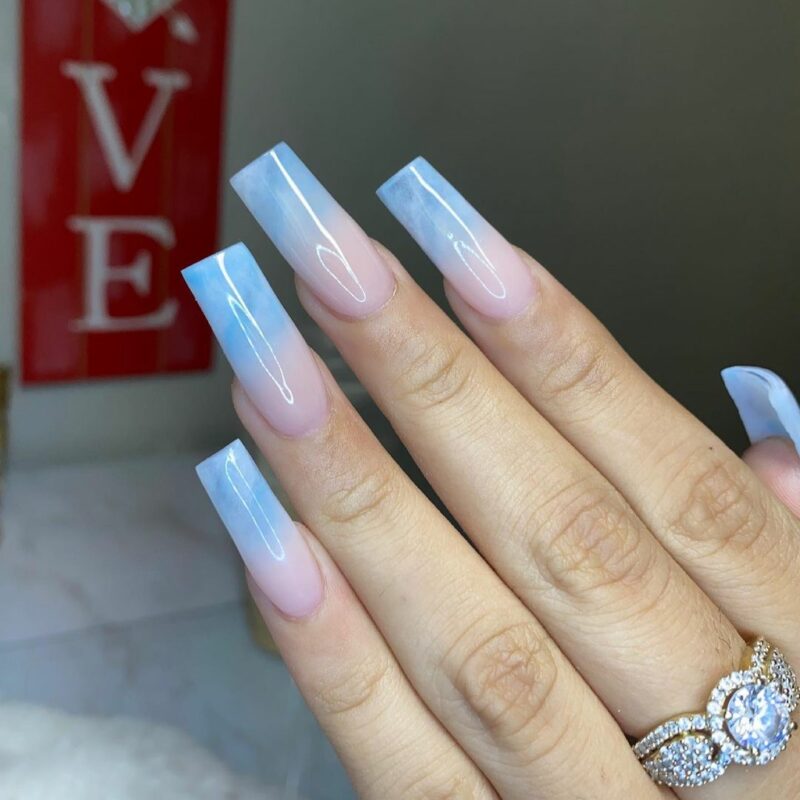 38 Heavenly Baby Blue Nails For A Calming And Chic Manicure