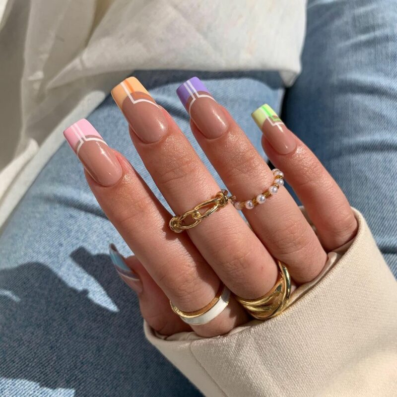 35 Stylish Double French Nails To Level Up Your Look