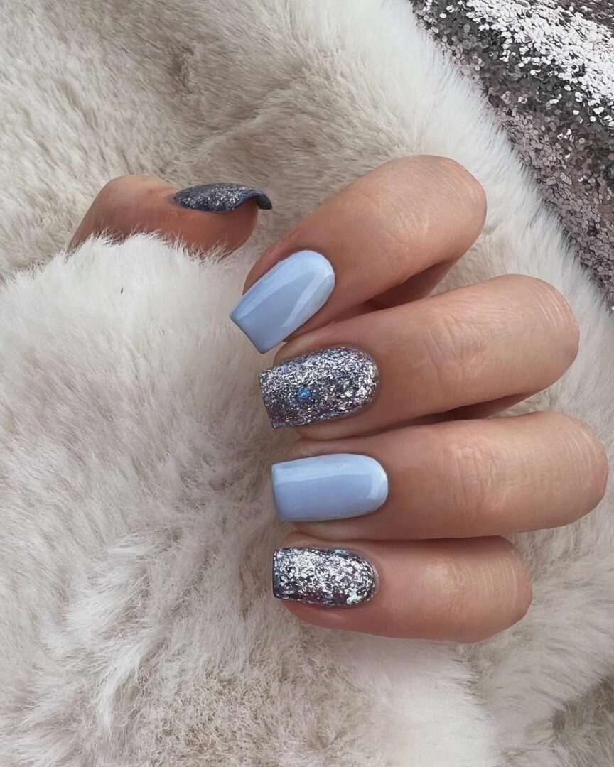 38 Heavenly Baby Blue Nails For A Calming And Chic Manicure