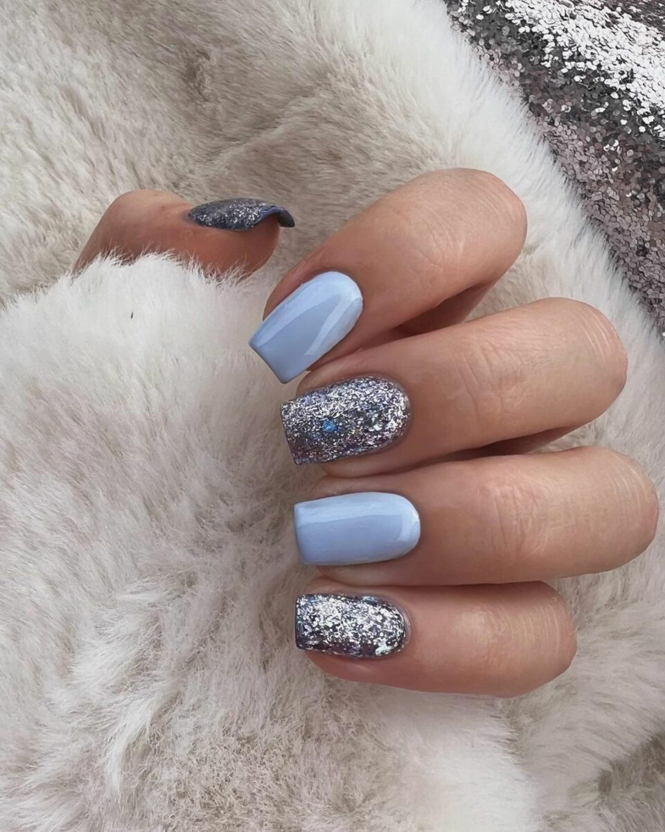 38 Heavenly Baby Blue Nails For A Calming And Chic Manicure