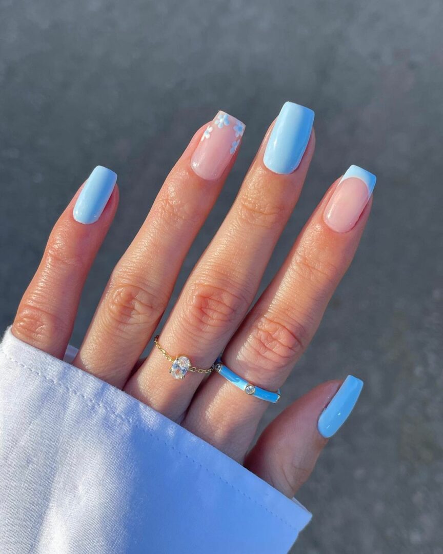 38 Heavenly Baby Blue Nails For A Calming And Chic Manicure