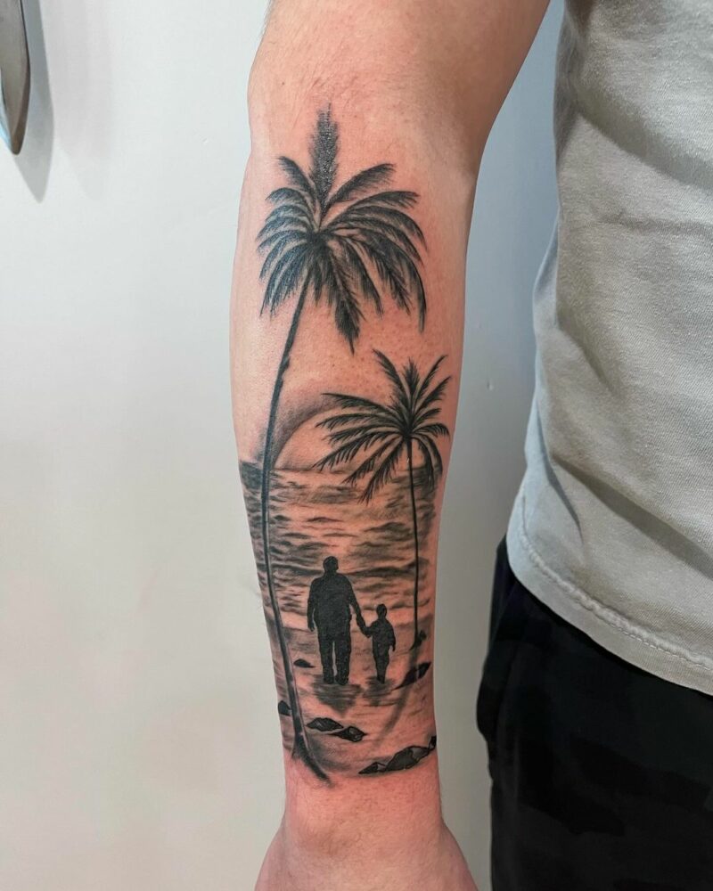18 Charming Beach Tattoos Celebrating Oceanic Beauty