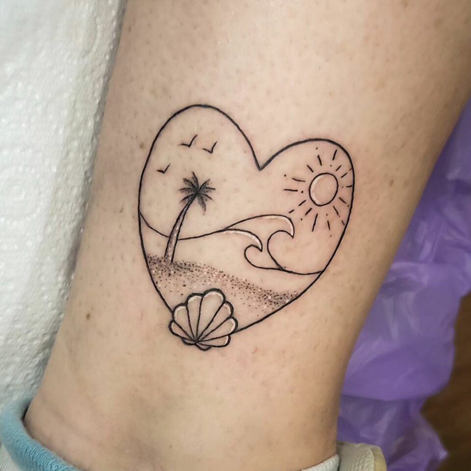 18 Charming Beach Tattoos Celebrating Oceanic Beauty