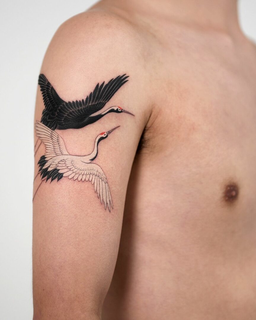 20 Fascinating Crane Tattoo Ideas And Their Meanings