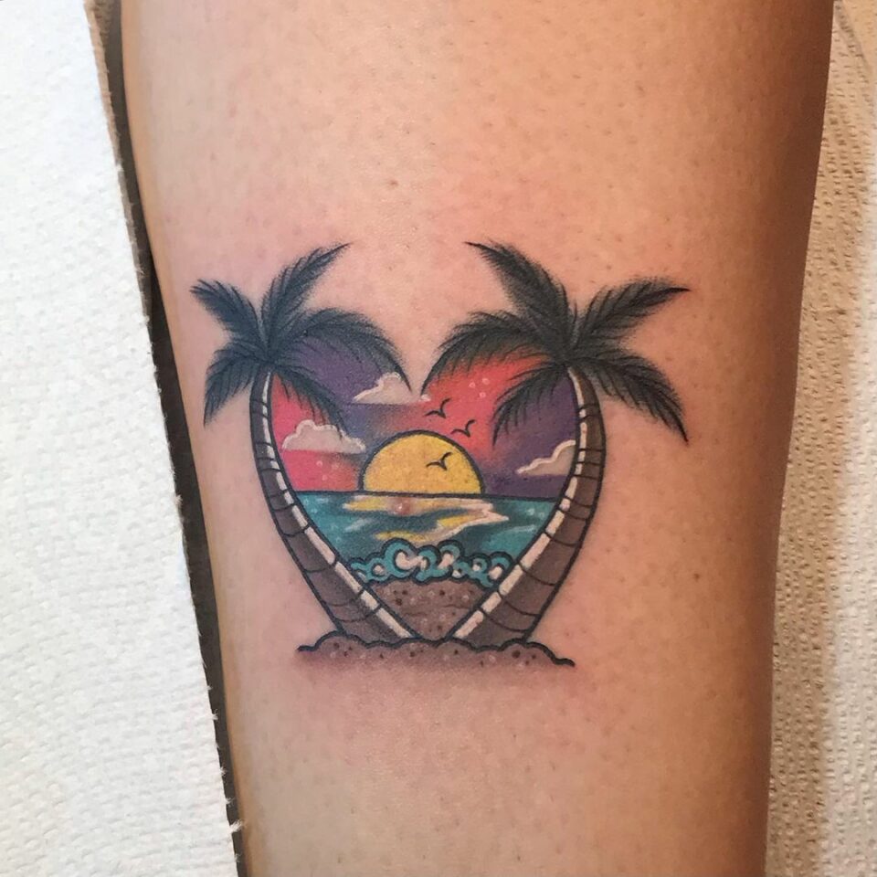 18 Charming Beach Tattoos Celebrating Oceanic Beauty