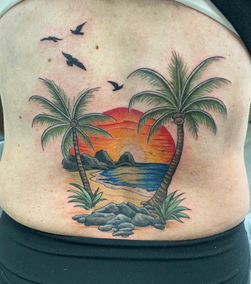 18 Charming Beach Tattoos Celebrating Oceanic Beauty
