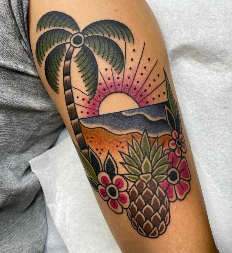 18 Charming Beach Tattoos Celebrating Oceanic Beauty