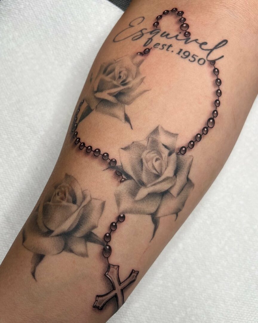 18 Divine Rosary Tattoos For Embodying Spiritual Strength