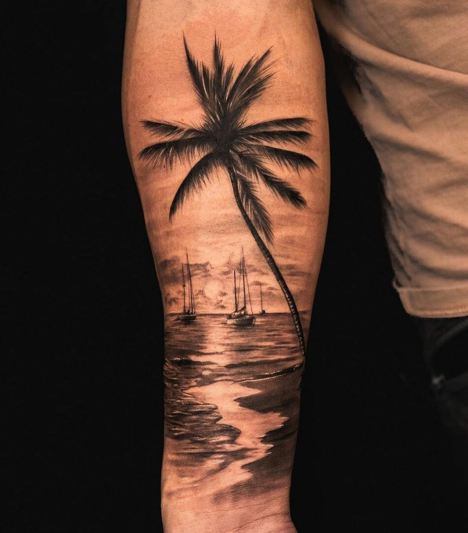 18 Charming Beach Tattoos Celebrating Oceanic Beauty