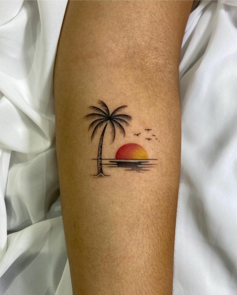 18 Charming Beach Tattoos Celebrating Oceanic Beauty