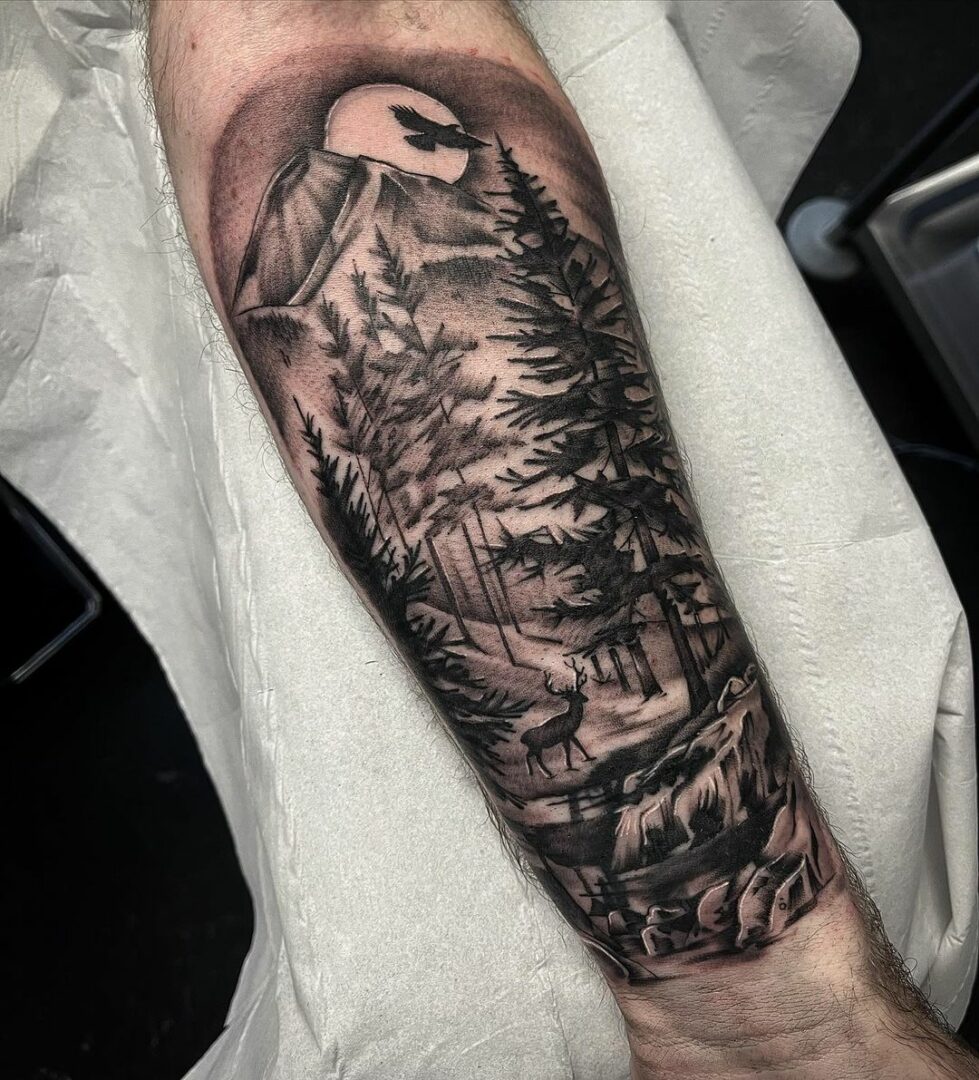 20 Forest Sleeve Tattoo Designs to Pine For