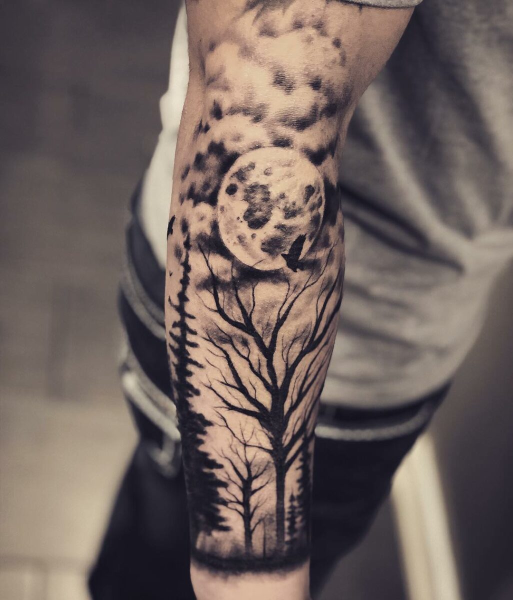 20 Forest Sleeve Tattoo Designs to Pine For