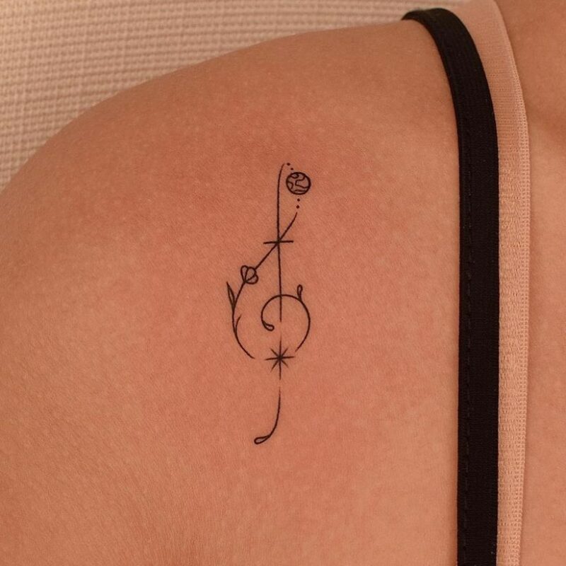 19 Treble Clef Tattoo Designs That Hit All The Right Notes