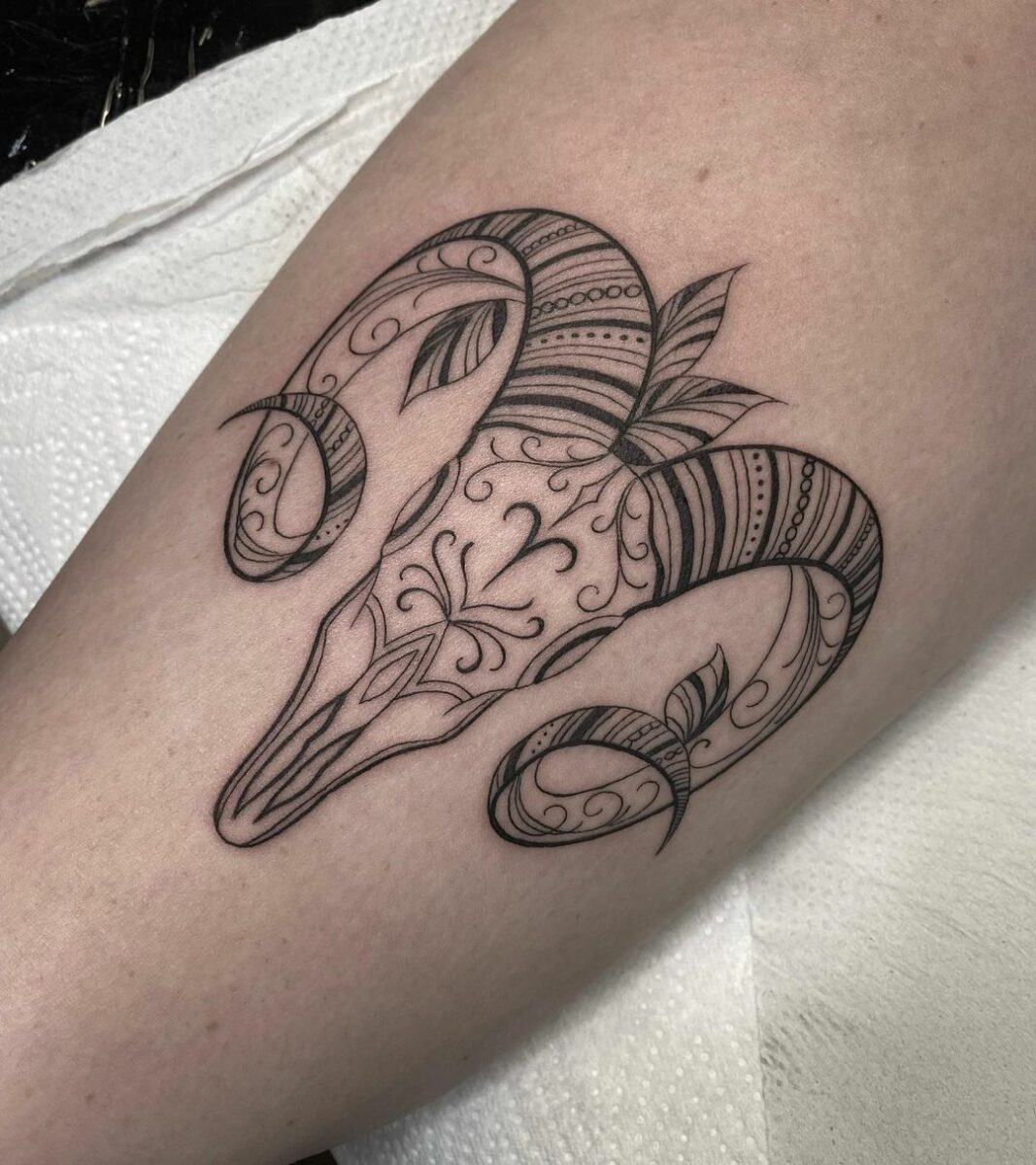 20 Remarkable Ram Skull Tattoo Designs That Command Attention