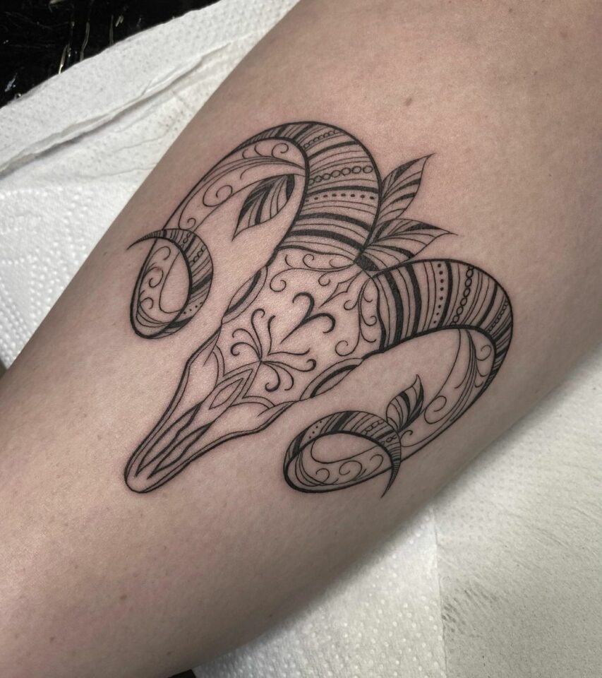20 Remarkable Ram Skull Tattoo Designs That Command Attention