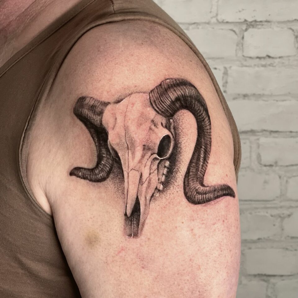 20 Remarkable Ram Skull Tattoo Designs That Command Attention