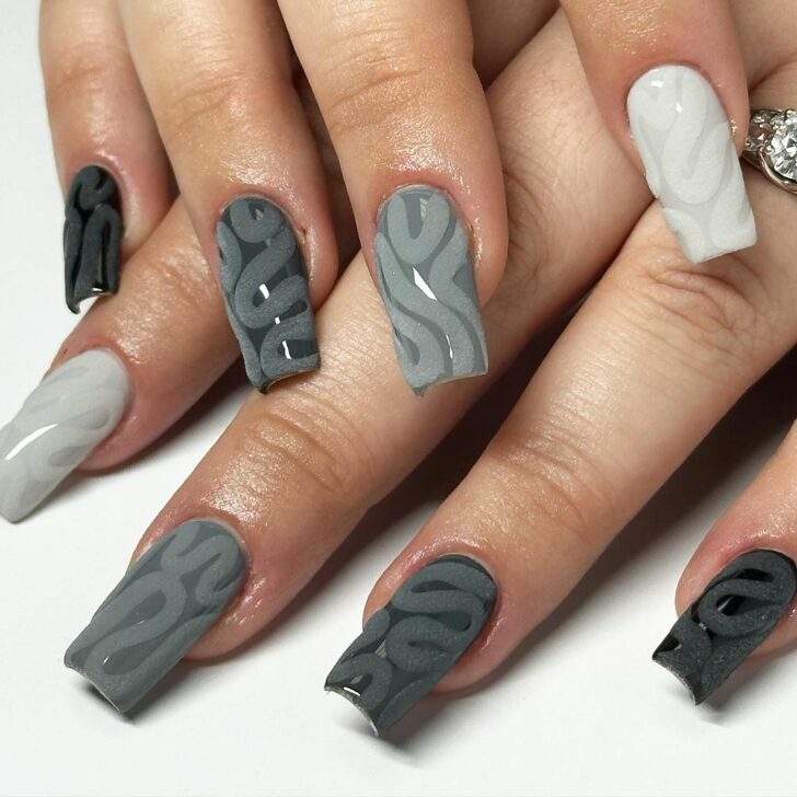 Explore These Stunning 50 Shades Of Gray Nails