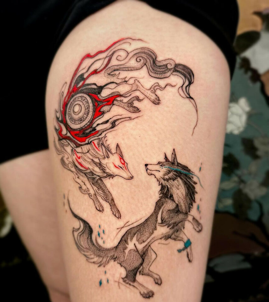 19 Inspiring Okami Tattoos To Light Up Your Look And Spirit