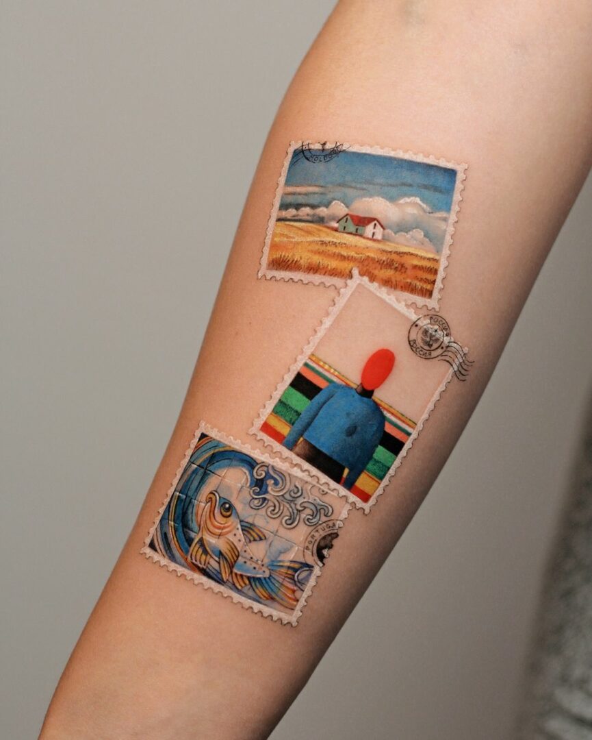20 Lighthearted Stamp Tattoo Ideas For All The Dreamers Out There