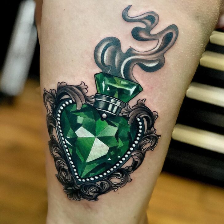 19 Enchanting Emerald Tattoo Ideas To Whisk You Away to Fantasy