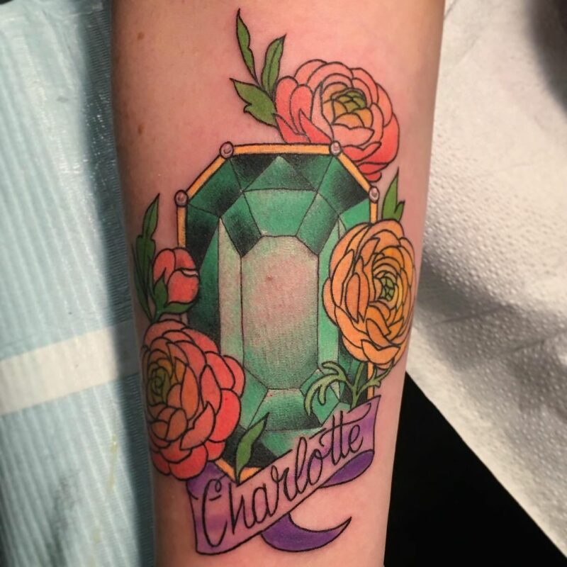 19 Enchanting Emerald Tattoo Ideas To Whisk You Away to Fantasy