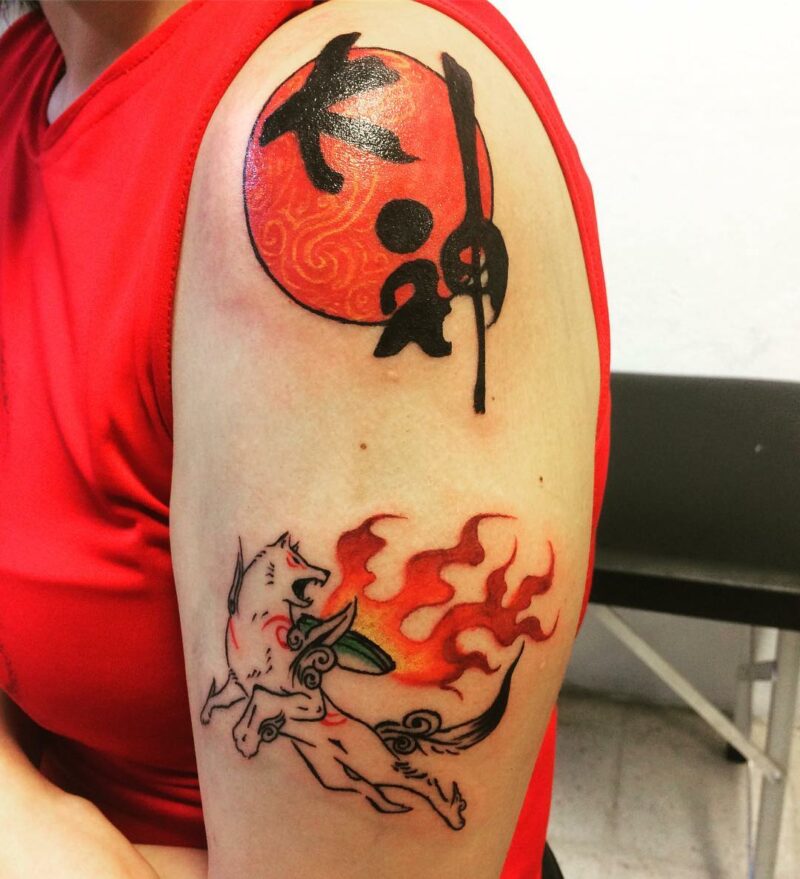 19 Inspiring Okami Tattoos To Light Up Your Look And Spirit