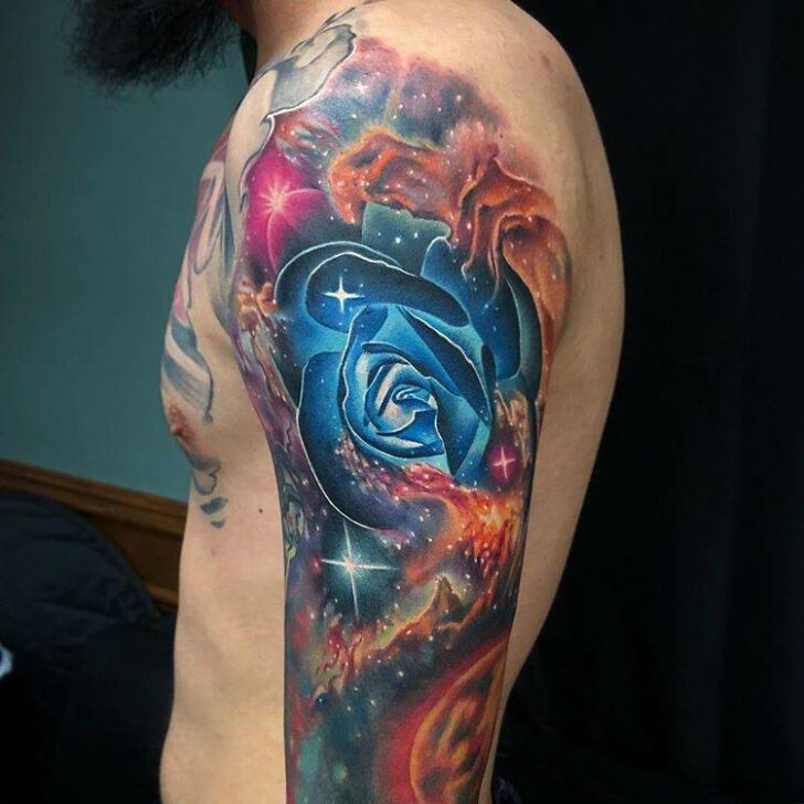18 Unique Blue Rose Tattoos That Are Blooming Brilliant
