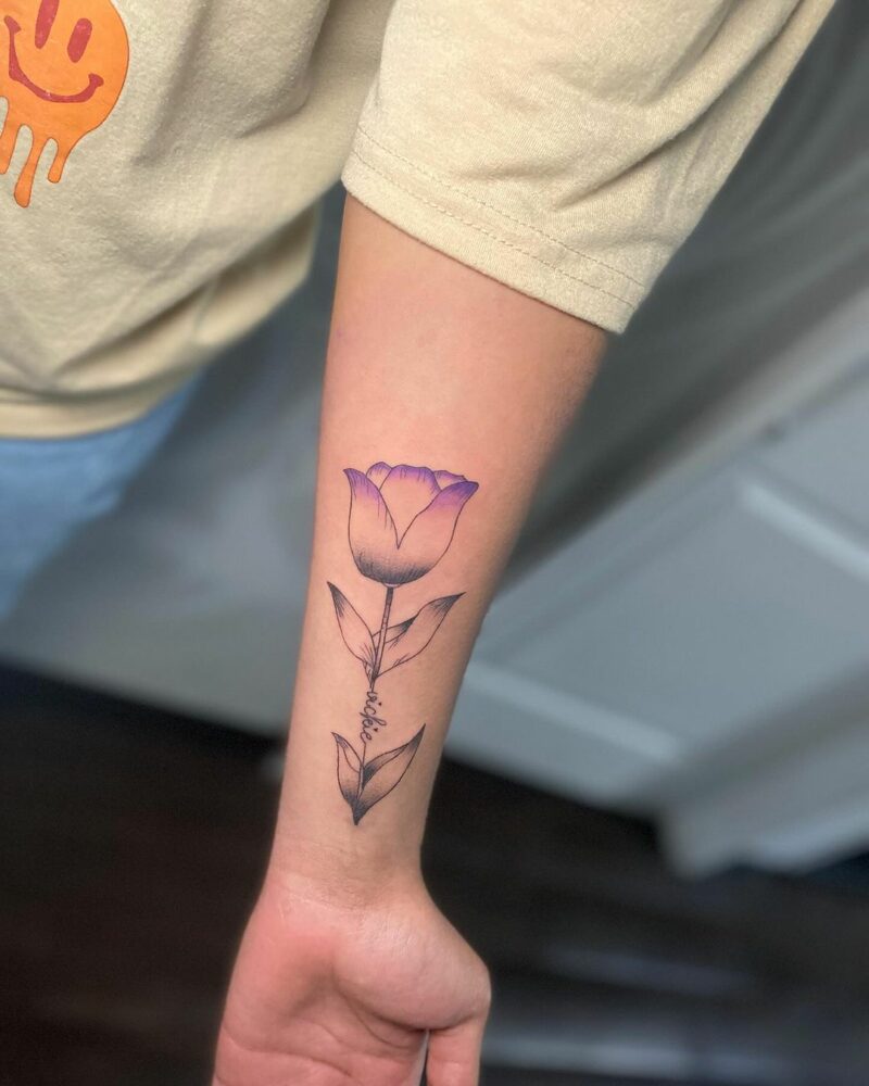 20 Absolutely Gorgeous Purple Flower Tattoo Ideas