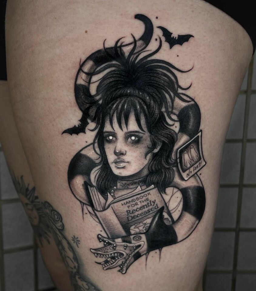 20 Beetlejuice Tattoo Designs That Are Strange And Unusual