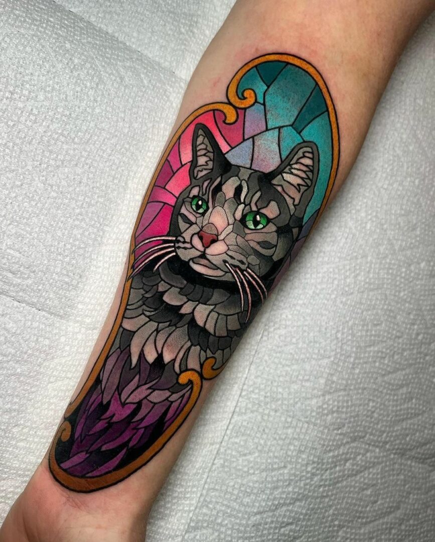 20 Stained Glass Tattoos That Will Brighten Your Day