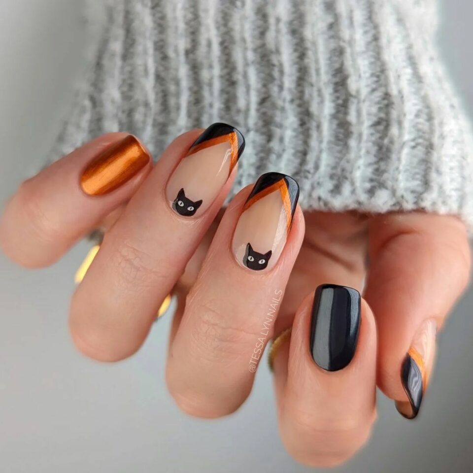 31 Purrfectly Cute Cat-Themed Nail Designs